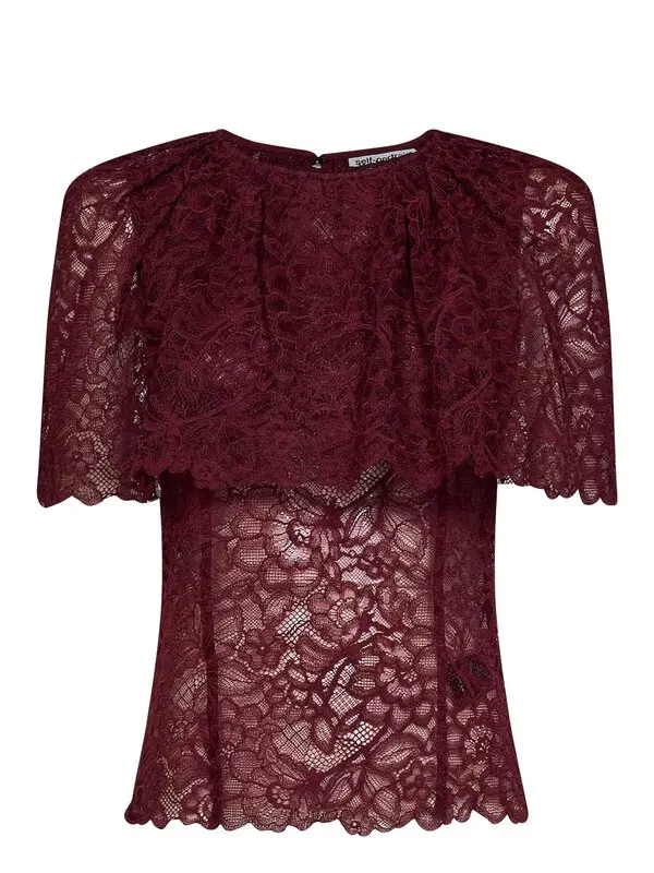 SELF-PORTRAIT Lace Cape Top - Multicolor