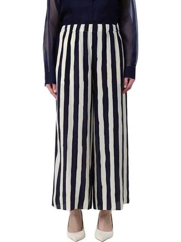 Max Mara Silk Palazzo Trousers - Blue