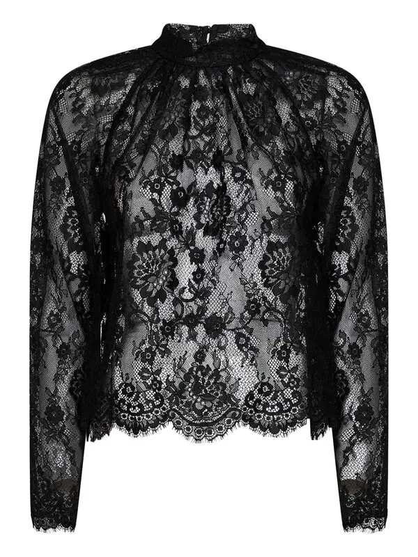 SELF-PORTRAIT Lace Long-sleeved Blouse - Multicolor