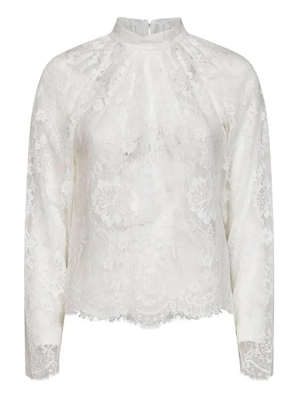 SELF-PORTRAIT Lace Long-sleeved Blouse - Multicolor