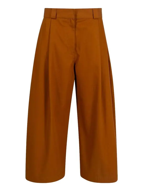 Balenciaga Barrel-leg Pleated Long Bermudas - Brown