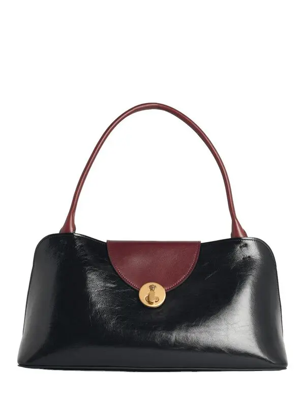 Versace East/west Vivian Leather Shoulder Bag - Black
