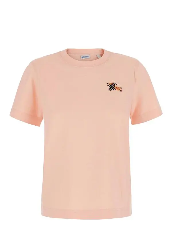 Burberry Cotton T-shirt With Embroidered Ekd Logo - Multicolor
