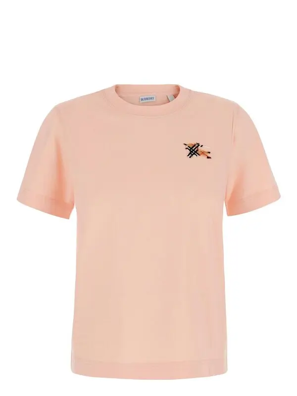 Burberry Cotton T-shirt With Embroidered Ekd Logo - Multicolor