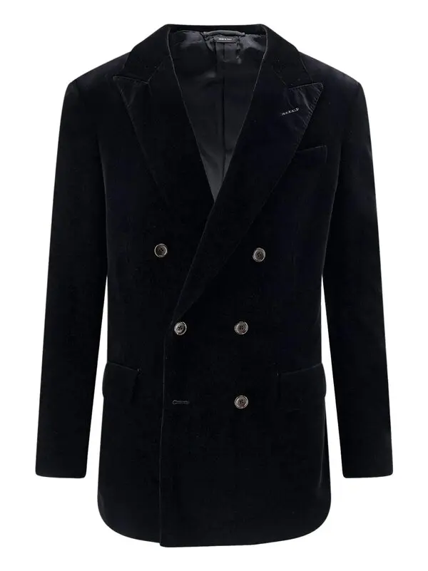 TOM FORD Double-breasted Velvet Blazer - Black