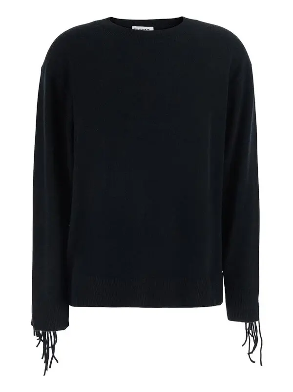 P.a.r.o.s.h Cashmere Sweater With Fringe - Black