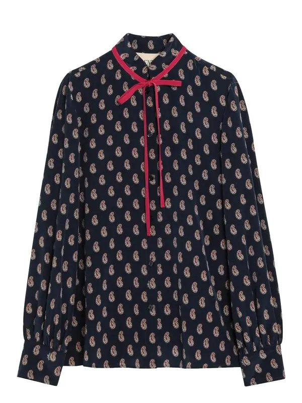 Valentino Garavani Silk Shirt With Paisley Print - Blue