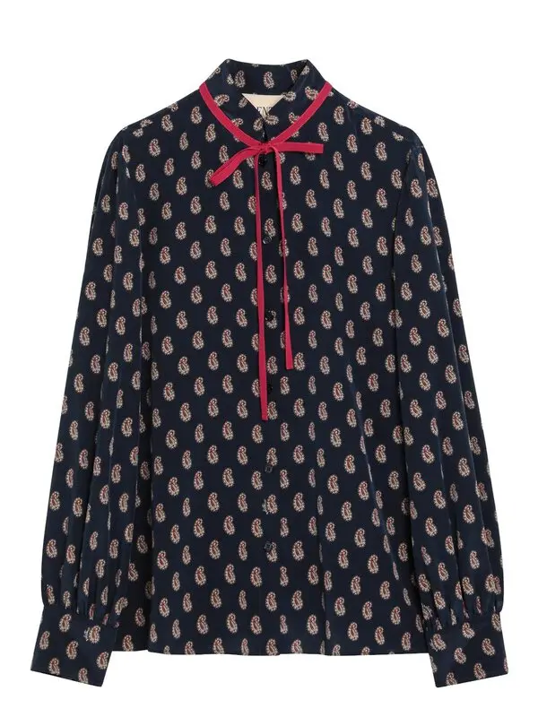 Valentino Garavani Silk Shirt With Paisley Print - Blue