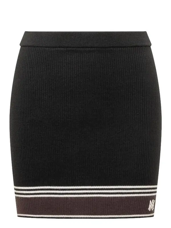 Amiri Ma Stripe Mini Skirt - Black