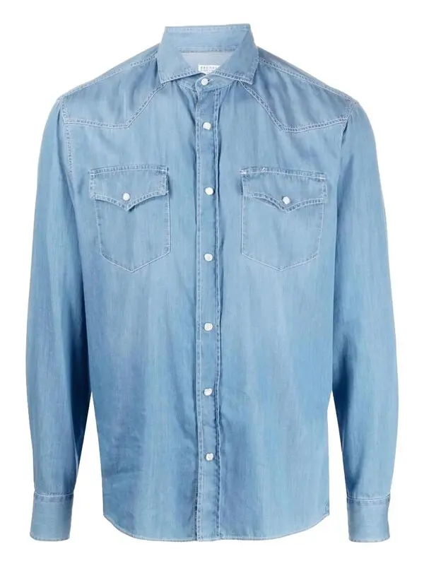 Brunello Cucinelli Shirts - Blue
