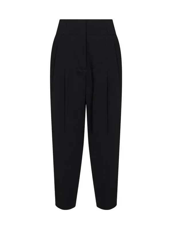 TOTEME Black Viscose And Wool Balloon Trousers - Multicolor