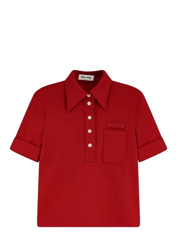 Miu Miu Lettering Logo Patch Polo Shirt - Multicolor