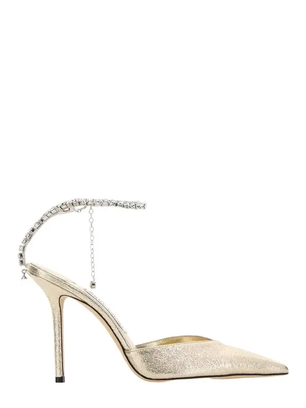 JIMMY CHOO Fabric Saeda 100 Pumps - Gold