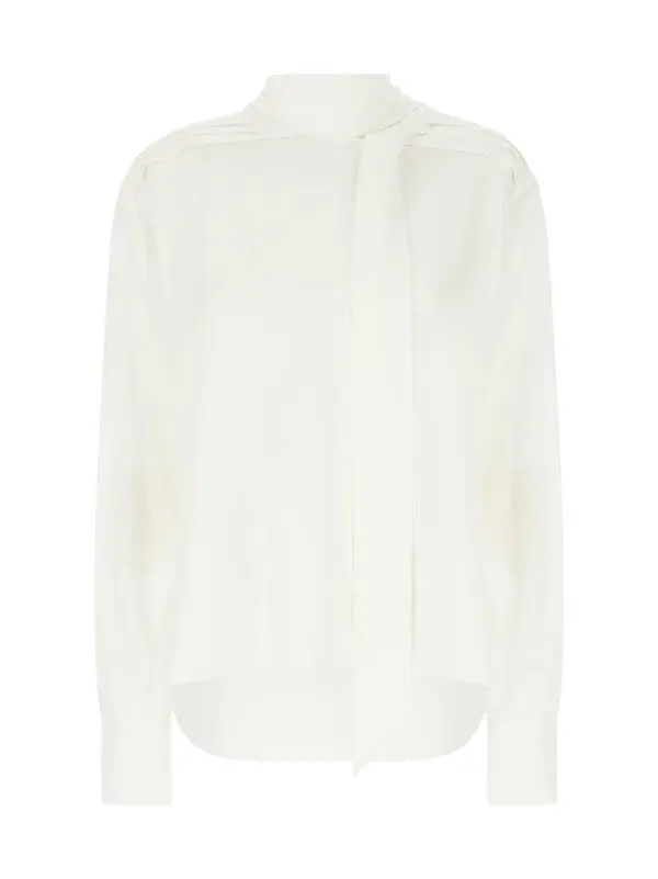 Alexander McQueen Tie Detailed Silk Top - Multicolor