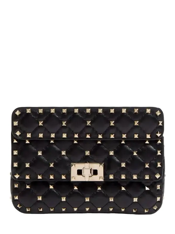 Valentino Garavani Rockstud Spike Leather Shoulder Bag With Iconic All-over Studs - Multicolor