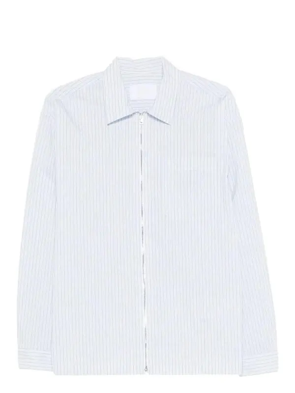 Prada Striped Shirt With Full Zip - White