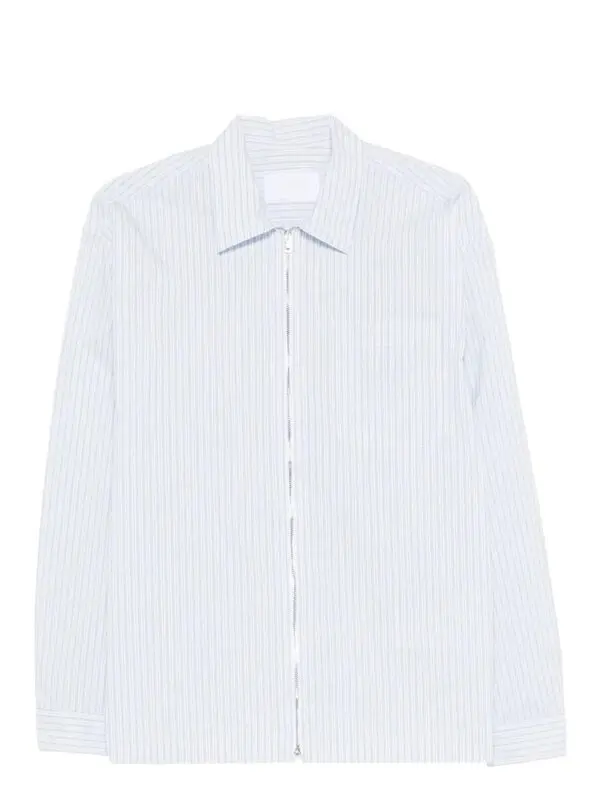 Prada Striped Shirt With Full Zip - White