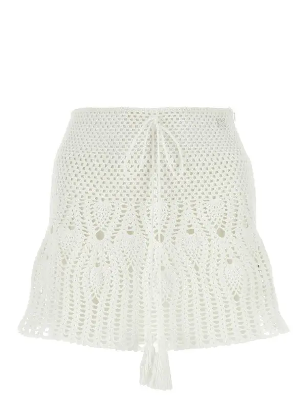 Loewe Crochet Mini Skirt - White