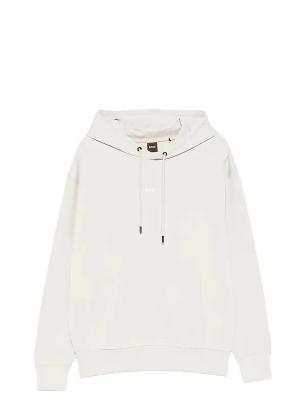 BOSS Cotton Hooded Sweatshirt - Cream