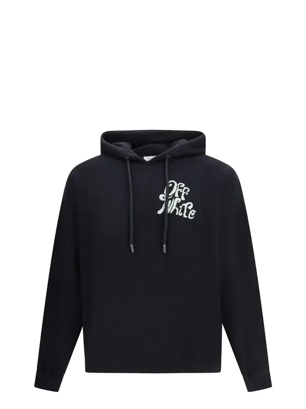 Off-White Cotton Hoodie - Black