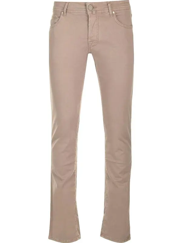 Jacob Cohen Cotton Twill Nick Trousers - Cream