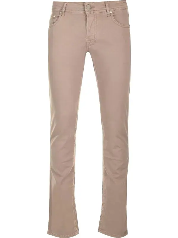 Jacob Cohen Cotton Twill Nick Trousers - Cream