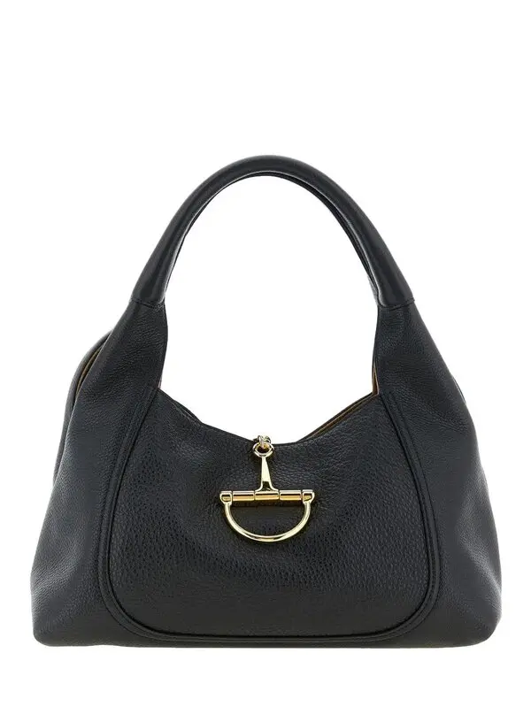 Gucci Softbit Grained Leather Bag - Black