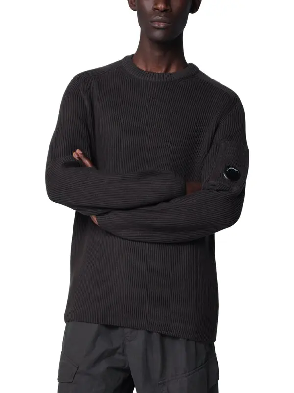 C.P. COMPANY Cotton-blend Ribbed Sweater - Blue