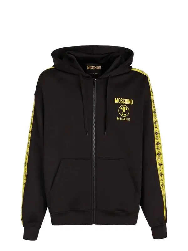 Moschino Zip Up Hooded Sweatshirt - Multicolor