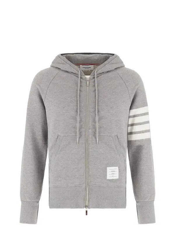 Thom Browne Full Zip Hooded Sweatshirt - Multicolor
