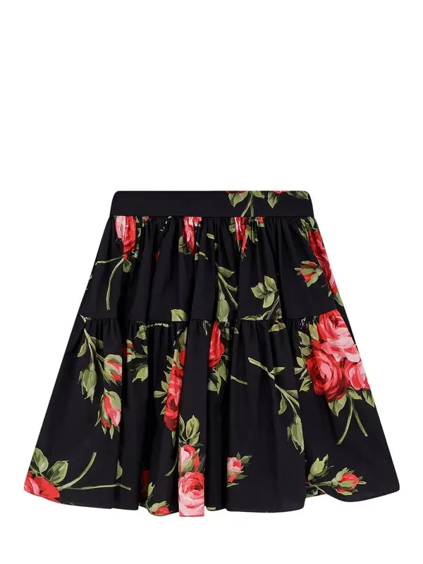 Dolce & Gabbana Cotton Skirt With Iconic Print - Multicolor