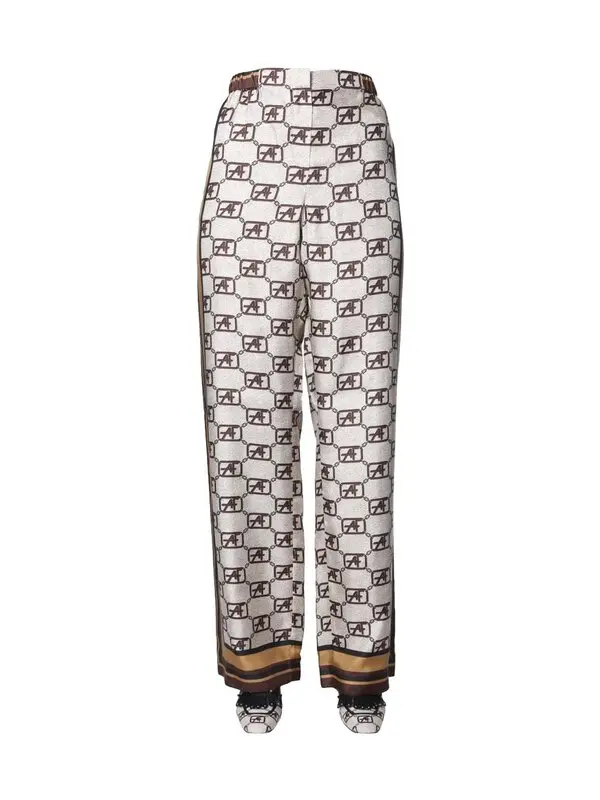 Alberta Ferretti Story Logo Pants - Cream