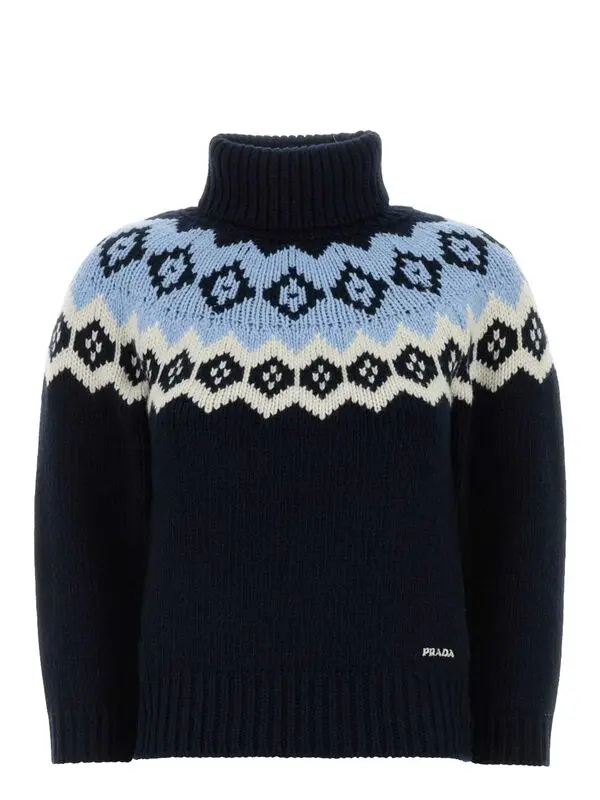 Prada Virgin Wool Cashmere Sweater - Blue