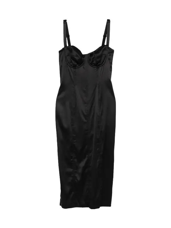 Dolce & Gabbana Silk Cupped Cocktail Dress - Black