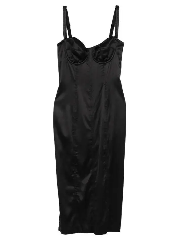 Dolce & Gabbana Silk Cupped Cocktail Dress - Black
