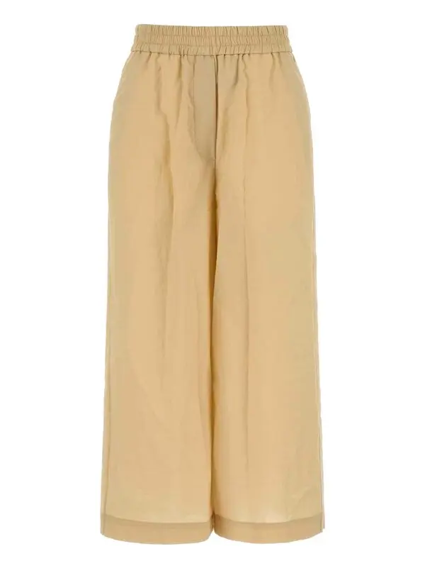 Loewe Cotton Blend Wide-leg Pant - Brown