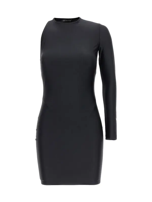 Balenciaga Cut-out One Shoulder Dress - Black