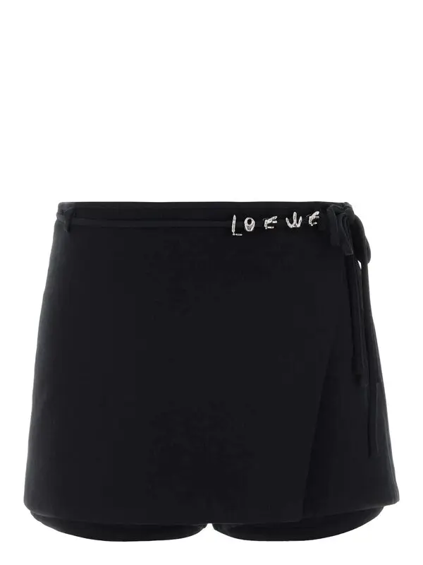 Loewe Cotton Blend Shorts - Black