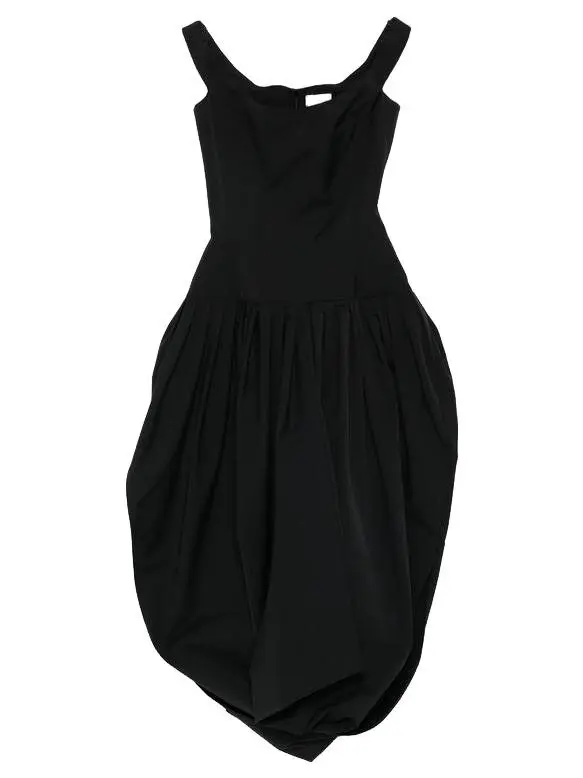 Magda Butrym Gathered Midi Dress - Black