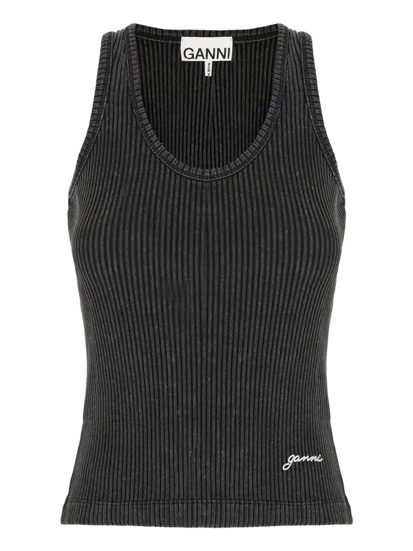GANNI Ribbed Tank Top - Multicolor