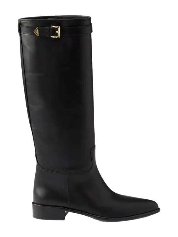 Prada Leather Stivali - Black
