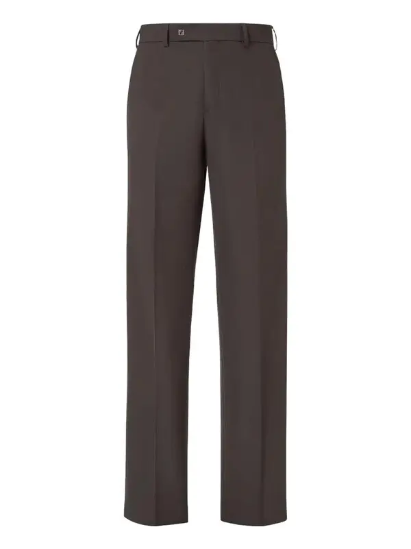 Fendi Cigarette Wool Trousers - Brown