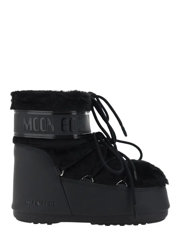 Moon Boot Icon Low Faux Fur Boots - Black