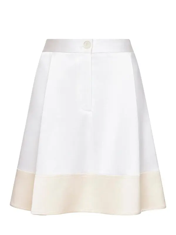 TOTEME White Satin Short Tuxedo-style Skirt - Multicolor