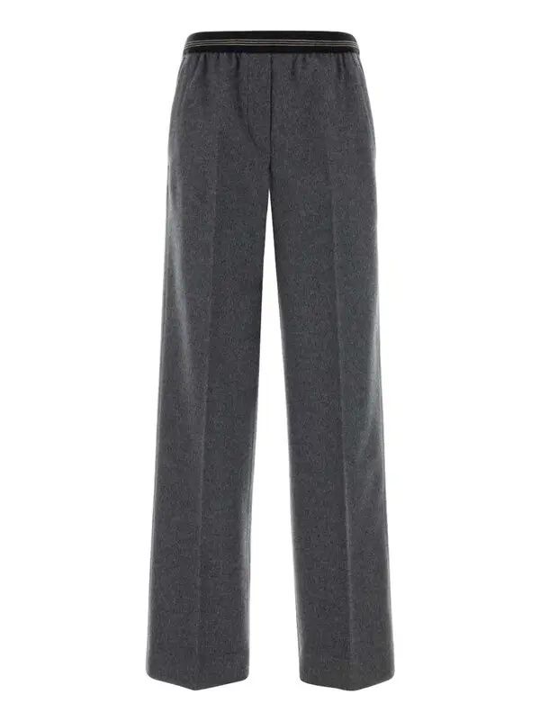 Miu Miu Virgin Wool And Cashmere Trousers - Gray