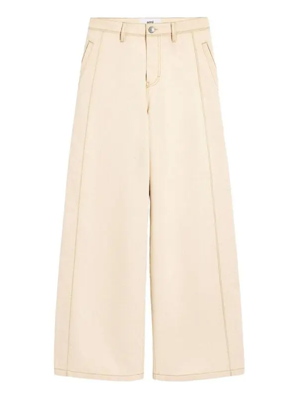 AMI Paris Super Wide Denim Jeans - Multicolor