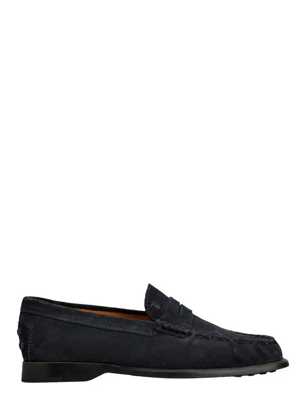 TOD'S Suede Gathered Loafers - Blue