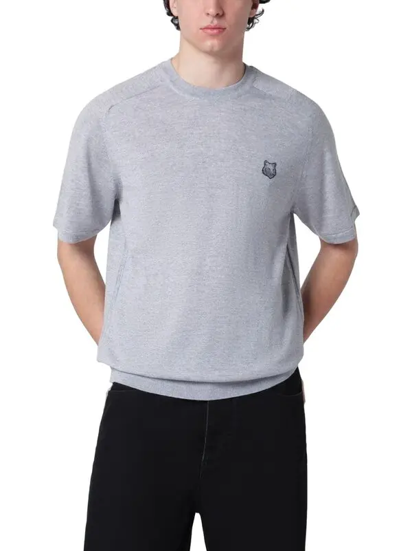 Maison Kitsuné Fox Head Wool Sweater - Gray