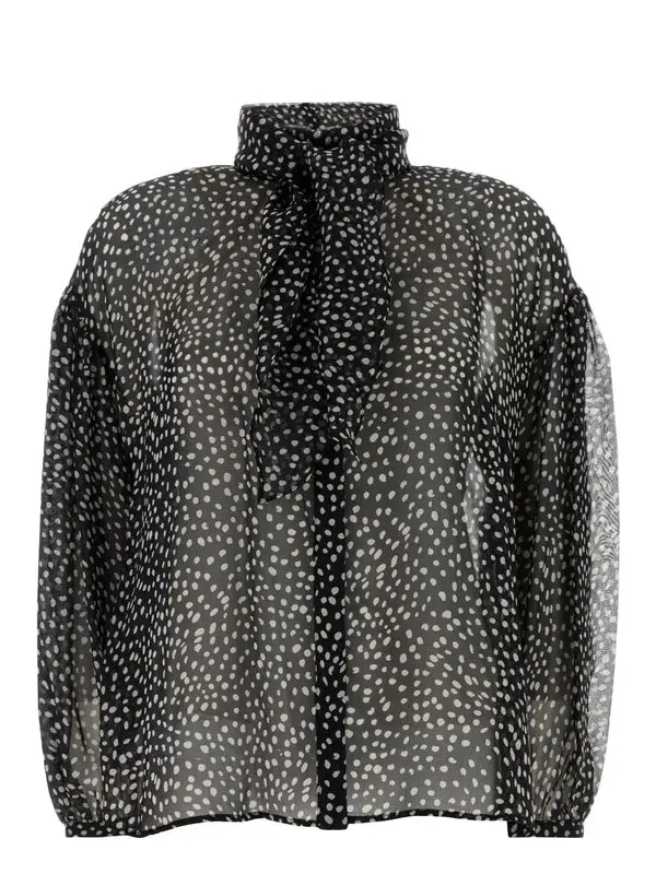 Max Mara Silk Blend Polka Dot Shirt - Black