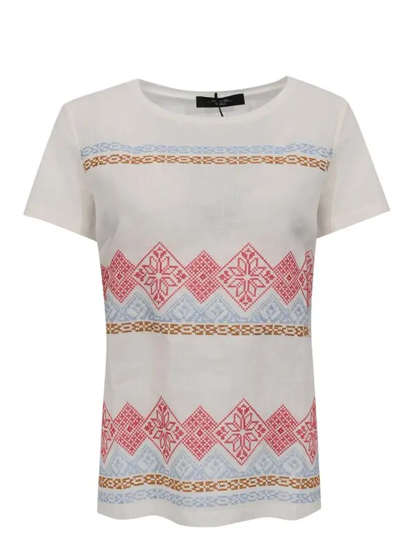 Max Mara Embroidered Linen T-shirt - Multicolor